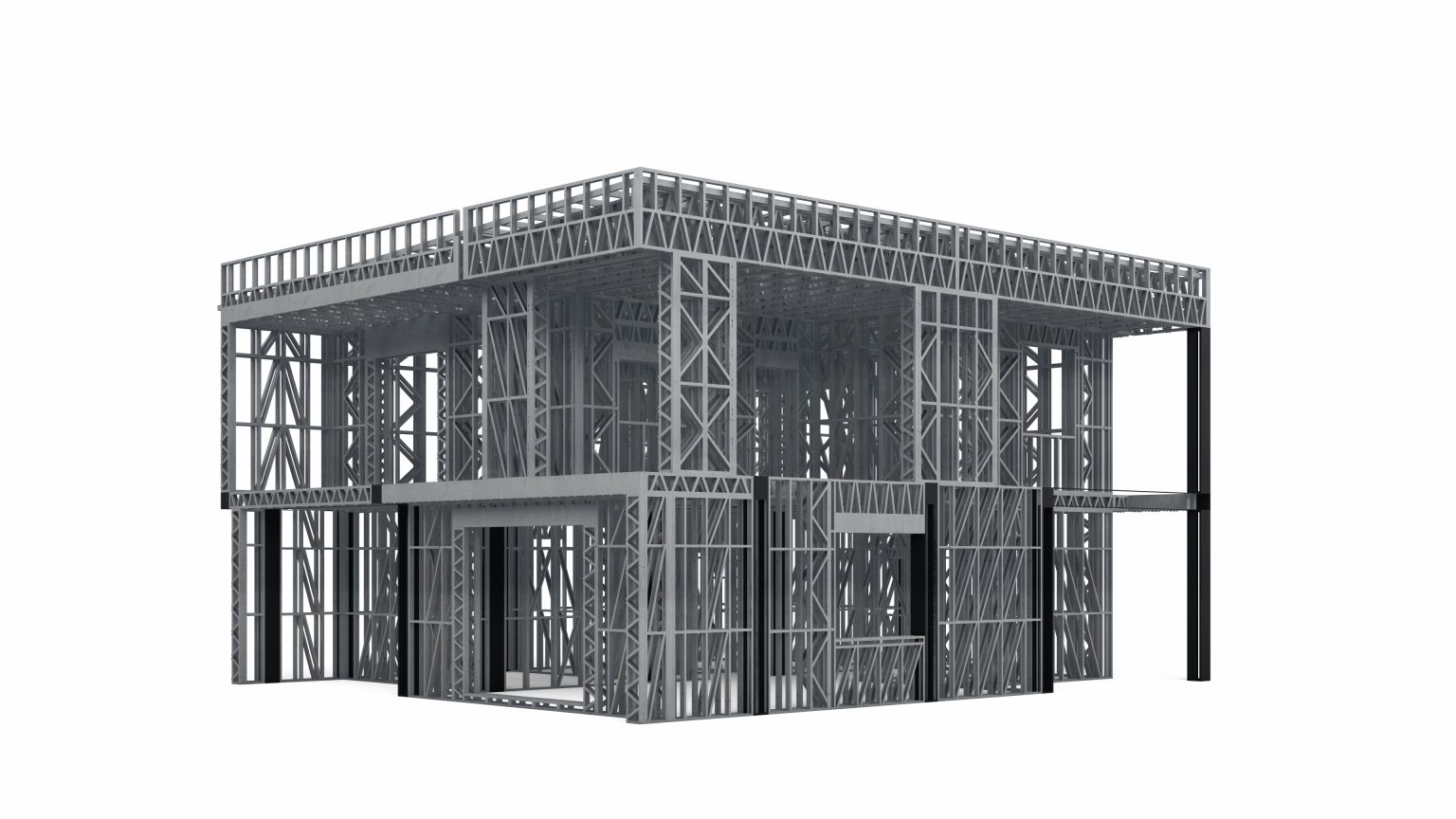Flat Roof Modular Home - Contemporary LGSF Steel Design