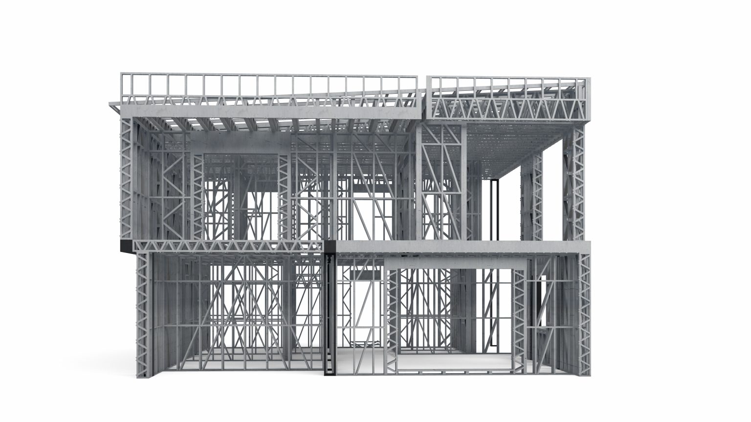 Flat Roof Modular Home - Contemporary LGSF Steel Design